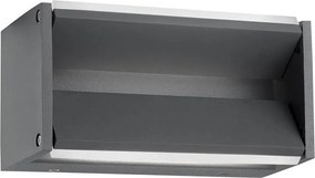 NV 713122 Venkovní nástěnné svítidlo TWIN tmavě šedý hliník akrylový difuzor LED 2x5W 3000K 220-240V rotační 0-90st. IP54 - NOVA LUCE
