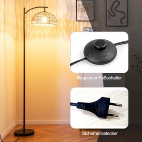 Costway Stojací lampa 160 cm se závěsným stínidlem a nožním spínačem Stojací