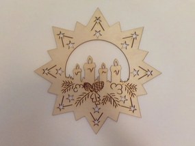 Dřevěná Vánoční hvězda 30 cm