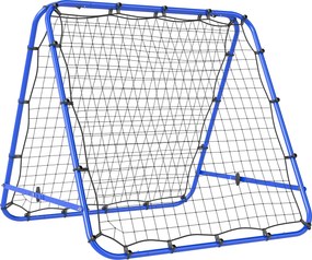 HOMCOM fotbalová odrazová branka odrazová síť nastavitelná na obou stranách 5 úrovní ocelová modrá 100 x 95 x 90 cm pro trénink a hru | Aosom.de