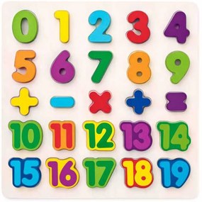 WOODY DŘEVO Puzzle vkládací číslice na desce *DŘEVĚNÉ HRAČKY* 90069
