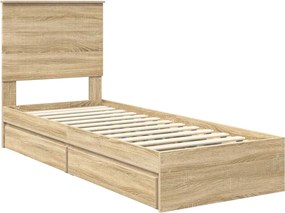 Postel s úložným prostorem se zásuvkou Sonoma dub 75 x 190 cm 3411259