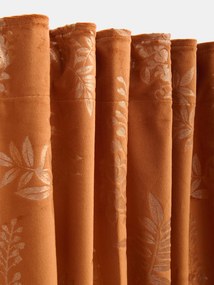 Sinsay - Závěs na řasicí pásce s lesklým rostlinným vzorem - oranžová
