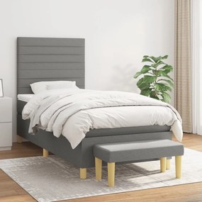 vidaXL Box spring postel s matrací 80x200 cm textil [3137196] Barva: Tmavě šedá