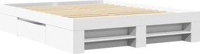 Rám postele bez matrace bílý 160x200cm Dřevěné konstrukce 3295457