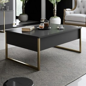Konferenční stolek Luxe Anthracite and Gold