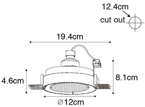 Moderní zapuštěné bodové světlo bílé GU10 AR70 kulaté bez rámečku - Oneon