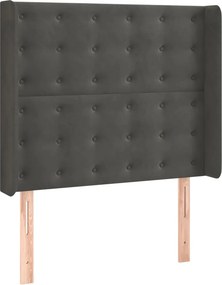 Box spring postel s matrací a LED tmavě šedá 90x200 cm samet 3139782