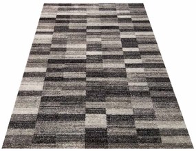 Moderní šedohnědý koberec s obdélníky