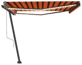 Automatická markýza LED a senzor větru 400x300 cm oranžovohnědá,  3069755