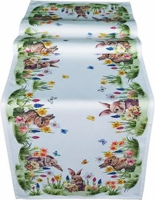 Velikonoční ubrus Zajíčci na louce 40 × 140 cm