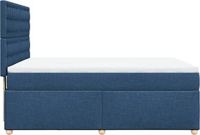 Box spring postel s matrací modrá 160x200 cm textil 3291351