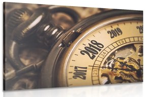 Obraz vintage kapesní hodinky - 90x60 cm