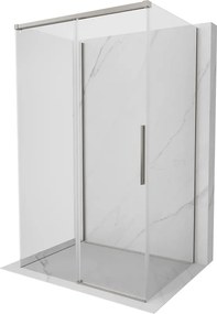 Mexen Rox-3S, 3-stěnný sprchový kout 125 x 100 cm, 8mm čiré sklo, ocelový profil, 8C2-125-100-97-00-3S