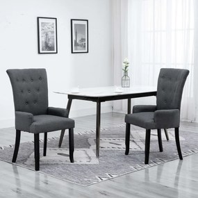 vidaXL Jídelní židle s područkami 2 ks textil [276911] Barva: Tmavě šedá