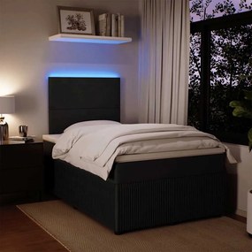 Box spring postel s matrací černá 120 x 190 cm samet 3294582