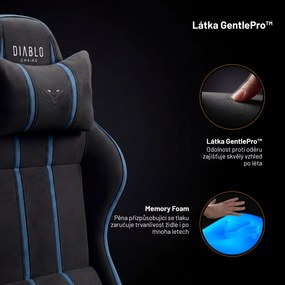 Látková herní židle černo-modrá Diablo X-One 2.0 Night Blue King