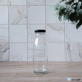 Láhev na mléko, aviváž hnědá FRANC 500 ml s černým šroubovacím víčkem