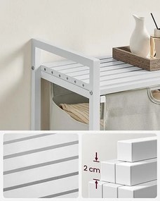 Vasagle Koš na prádlo s policí bílý