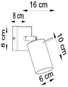 Bodové svítidlo Ring, 1x šedé kovové stínítko, (možnost polohování)