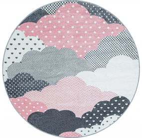 Ayyildiz Dětský kusový koberec BAMBI 0820, kulatý, Růžová Rozměr koberce: 160 cm KRUH