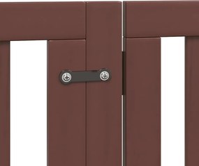 Zábrana pro psy s dvířky skládací 12 panelů hnědá 600 cm topol 3155660
