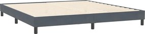 Postel Box Spring bez matrace tmavě šedá 200x220 cm samet 3315892
