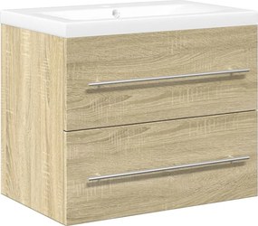 vidaXL Skříňka se zápustným umyvadlem dřevotříska [3325046] Barva: kouřový dub