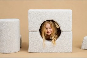 Bílé pěnové hřiště 3 ks z materiálu bouclé výška 30 cm 83x45 cm – Meowbaby