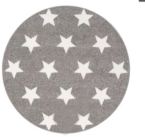 Family F.  Kolo / kruh koberec hvězdičky v šedé 100