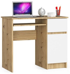 Psací stůl PIKSEL 90 cm dub artisan/bílý pravý