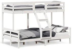 Patrová postel 80 x 200/120 x 200 cm bílá masivní borové dřevo,  3207162