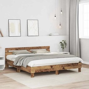 Rám postele Staré dřevo 203 x 185 x 70 cm Kompozitní dřevo 3385625