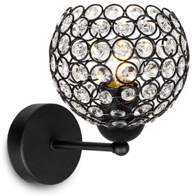 Nástěnné svítidlo Crystal 1, 1x černé křišťálové stínítko
