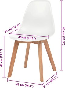 Jídelní židle 4 ks bílé plast 244772