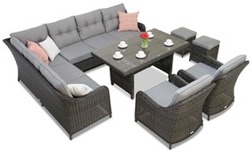 Garden Point Toledo Comida 7 antracitová rohová sedací souprava