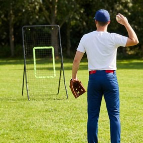 HOMCOM Kickback odrazová branka 75x126cm, odrazová stěna z oceli a PE, tréninková pomůcka pro fotbal, černá | Aosom.de