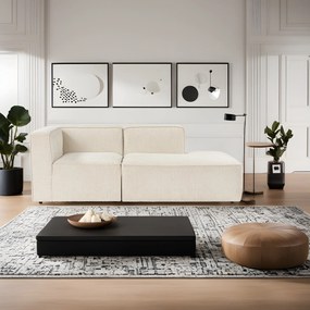 Hanah Home Dvoumístná krémová pohovka MORE M pravá 210 cm