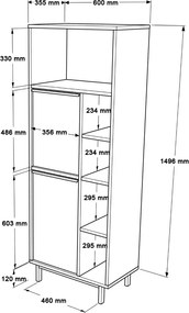 Koupelnová skříňka Houseland Dolby dub Castello/juta