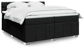 Box spring postel s matrací černá 200x200 cm textil 3287184