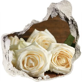 Wallmuralia Samolepící díra nálepka Bílé růže 75x75 cm