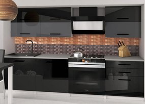 Kuchyňská linka Belini 180 cm černý lesk / šedý
lesk s pracovní deskou Primera2