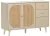 Aosom Komody 120 cm s dveřmi a zásuvkami z ratanové tkaniny, velký úložný prostor, TV stojan, přírodní barva