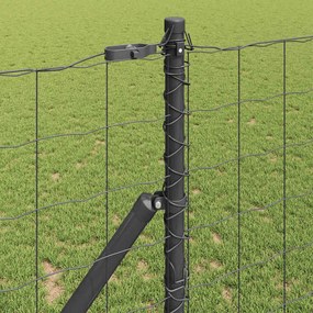 Euro plotové kotvení 25 x 1 m Ocel potažená PVC Šedá Síťovina 3350424