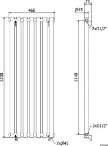 Mexen Texas, topné těleso 1200 x 460 mm, 502 W, černá, W203-1200-460-00-70