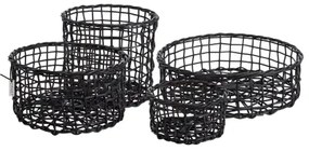 Bambusové košíky Korg Black - set 4 ks Ernst