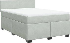 Box spring postel s matrací světle šedá 140x200 cm samet 3288624