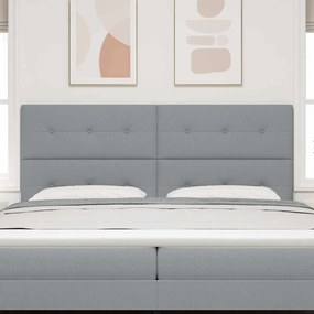 Výškově nastavitelné čelo postele Světle šedá 200 cm textil 3337860
