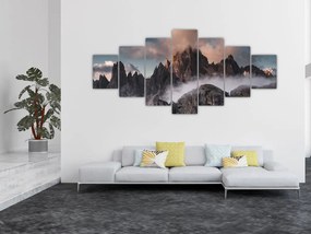 Obraz - Italské dolomity schované v mlze (210x100 cm)