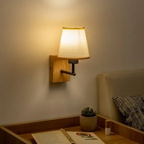 Brilagi - Nástěnná lampa NUBILA WOOD 1xE27/25W/230V dub/světle hnědá
